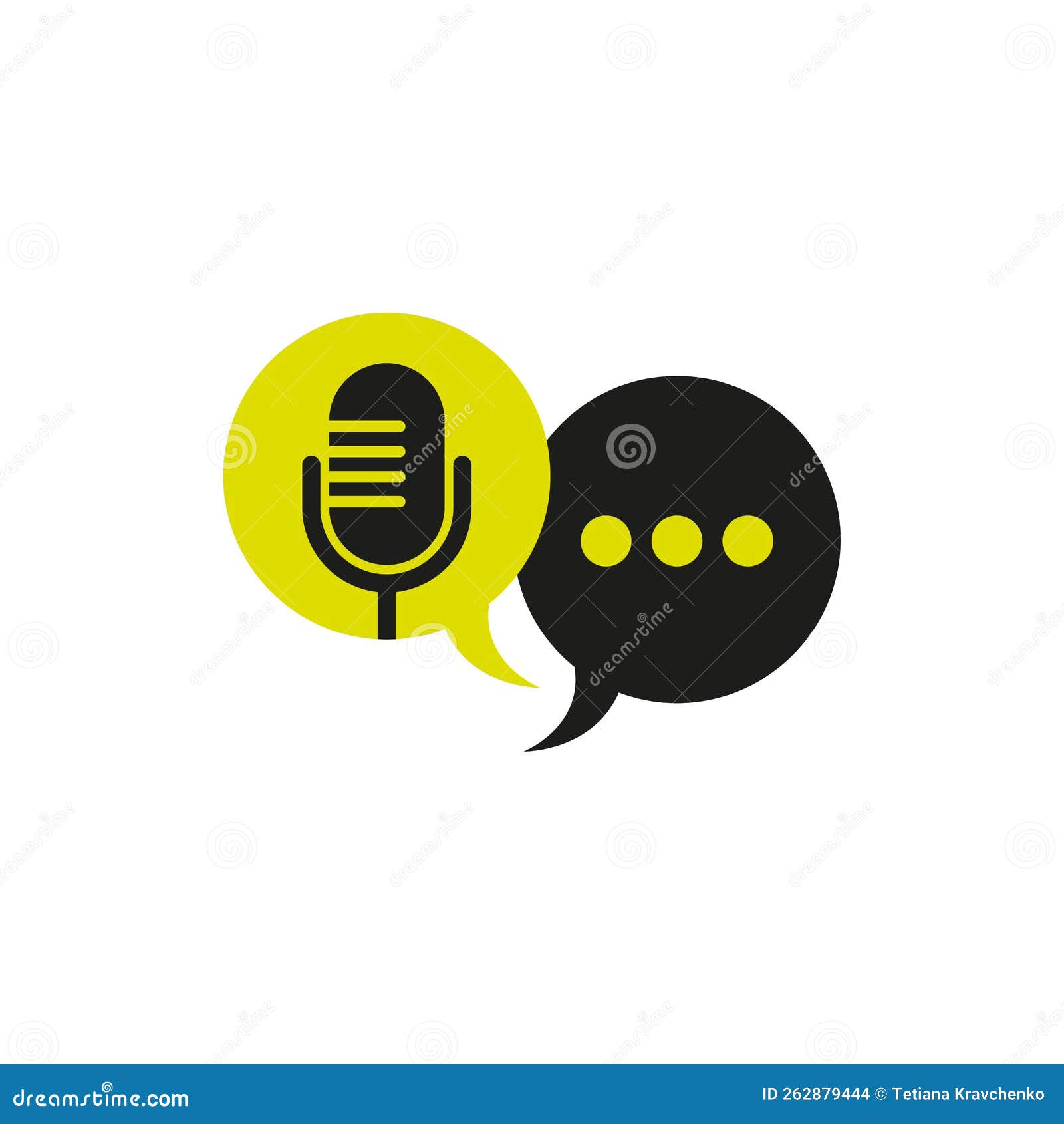 Microphone in a Message. Speaker Icon. Communication Concept. Social ...