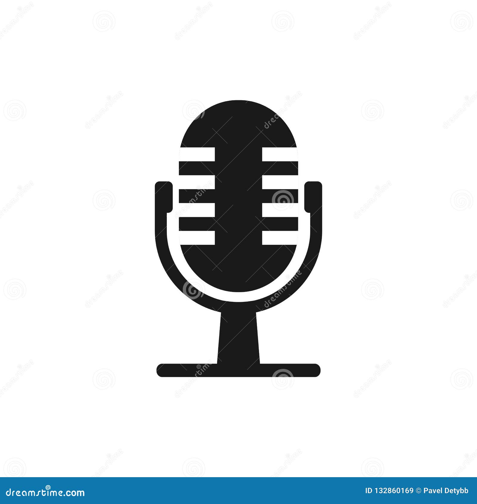 Microphone Mic Icon. Vector Illustration, Flat Design Stock ...