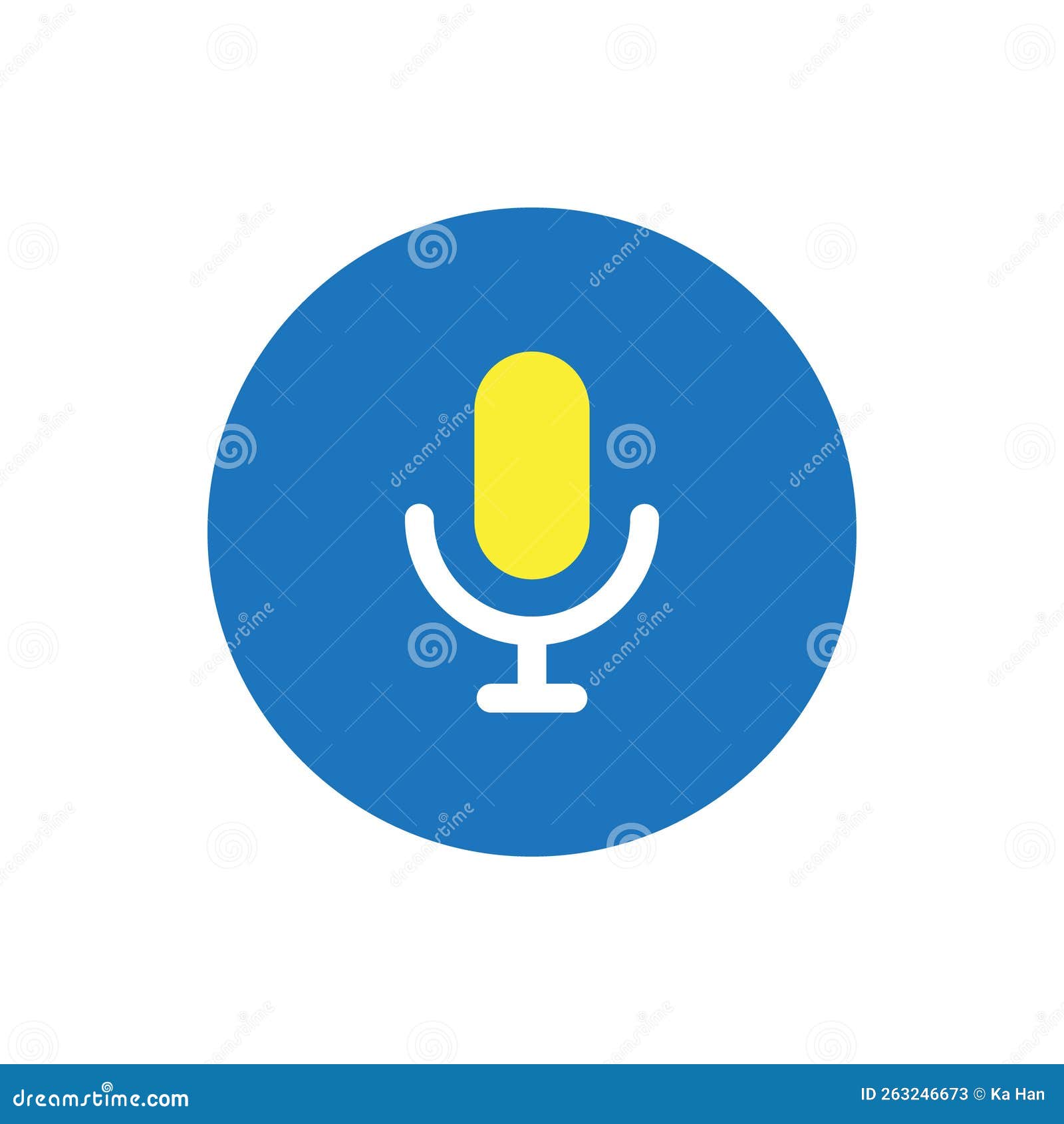 Microphone, Mic Icon Vector Isolated on Circle Background Stock Vector ...