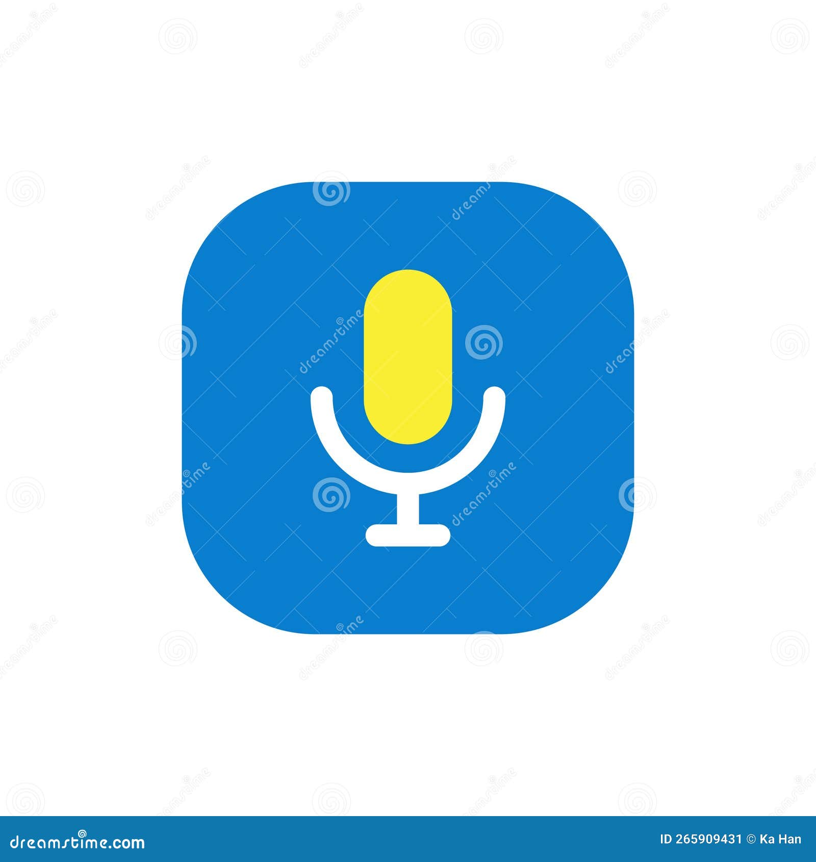 Microphone, Mic Recorder Button Icon Vector in Flat Style Stock Vector ...