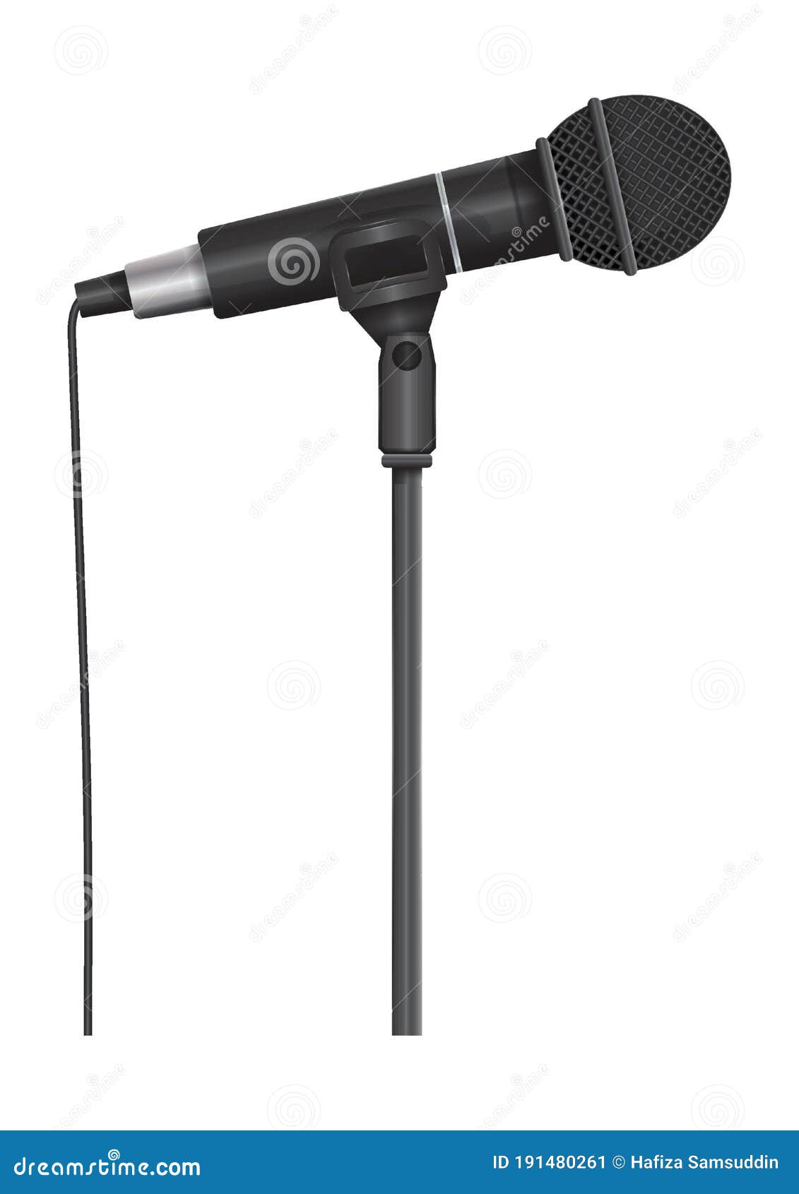 Microphone on a Mic Stand. Vector Illustration Decorative Design Stock ...