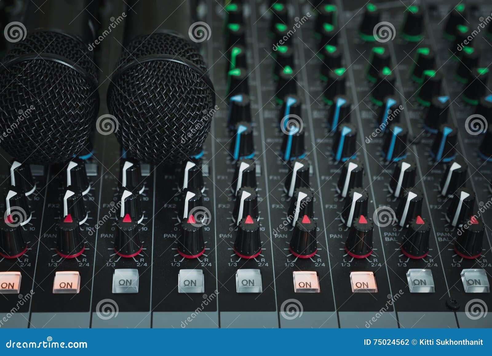 Microphone and Microphone Control Stock Photo - Image of communication ...