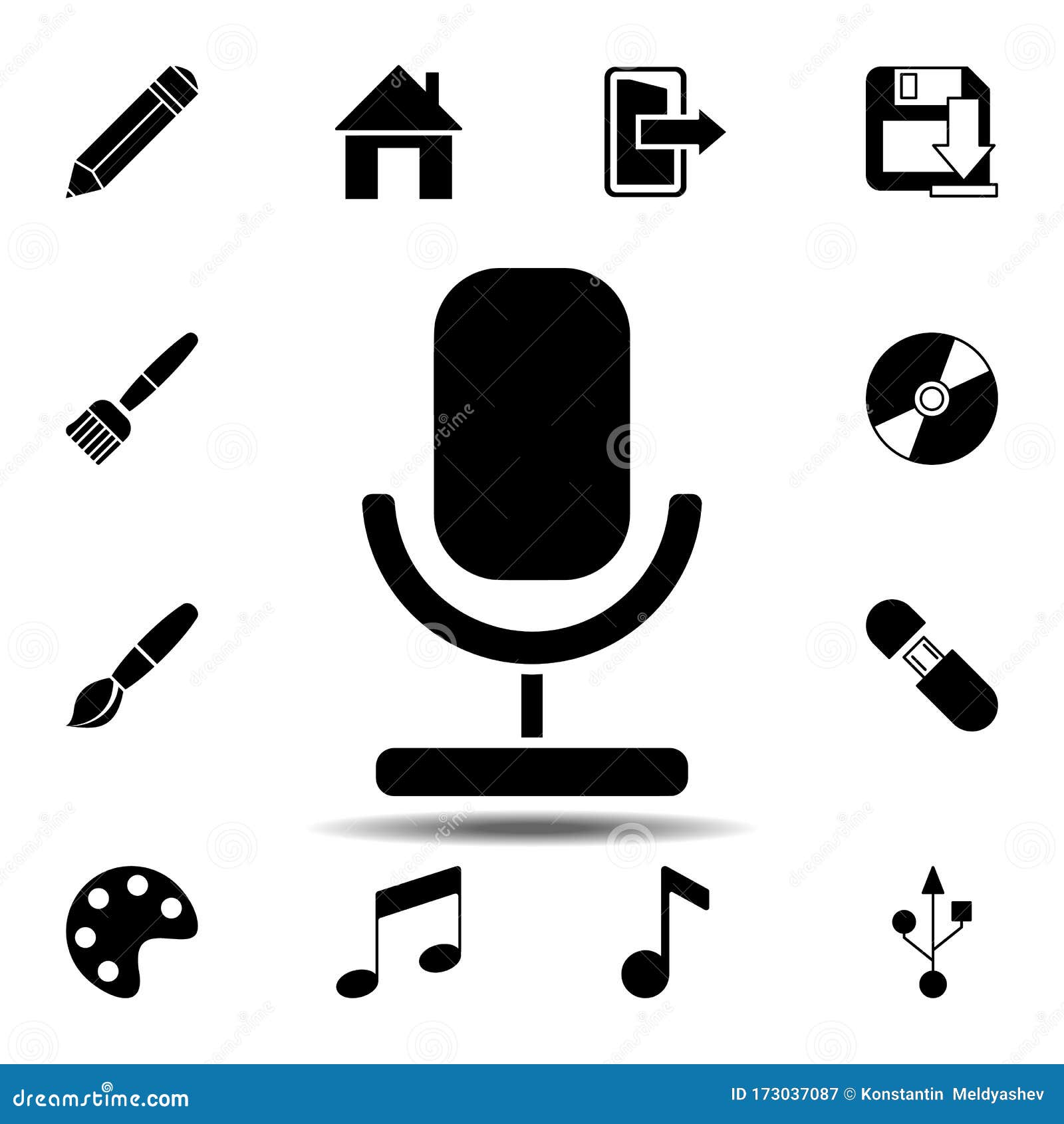 Microphone, Mike, Mouthpiece Icon. Simple Glyph Vector Element of Web ...