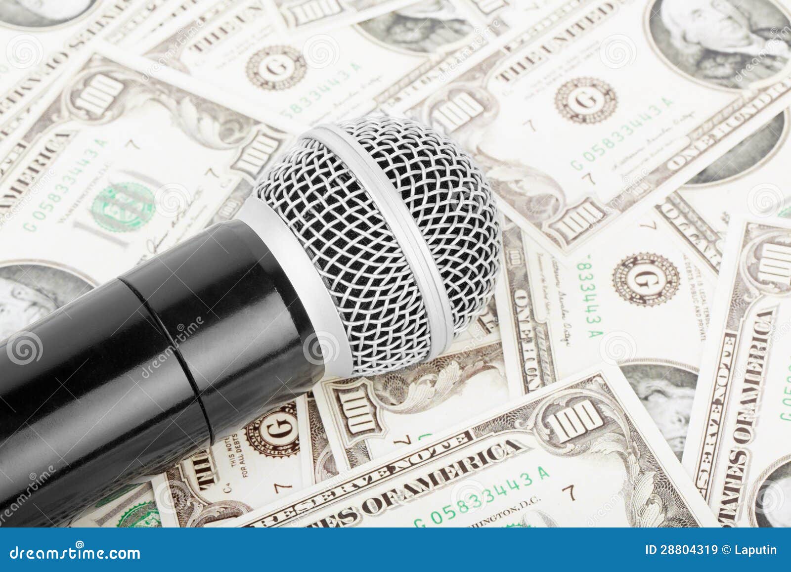 Microphone and money stock image. Image of show, bill - 28804319