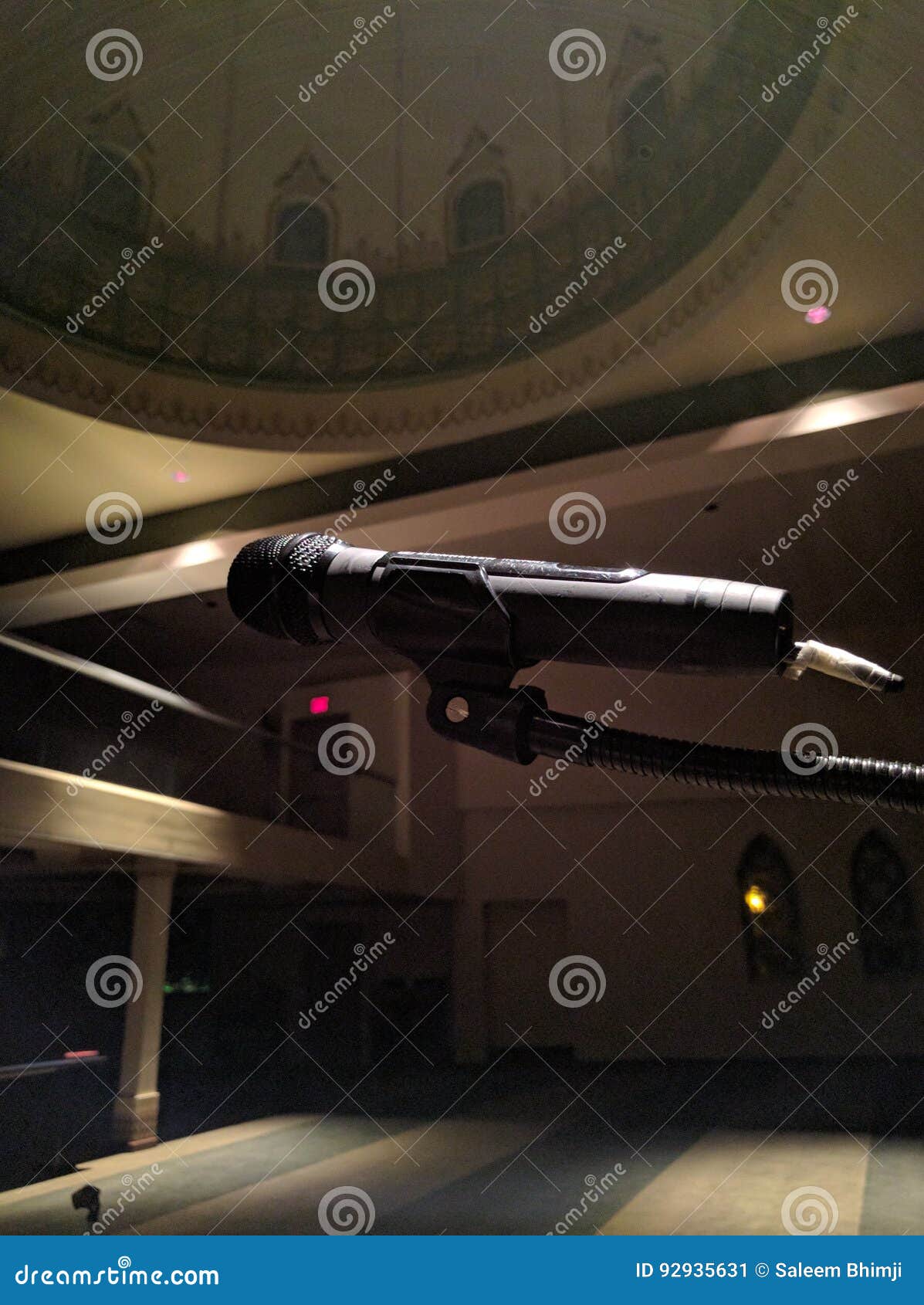 Microphone in Mosque stock image. Image of large, light - 92935631