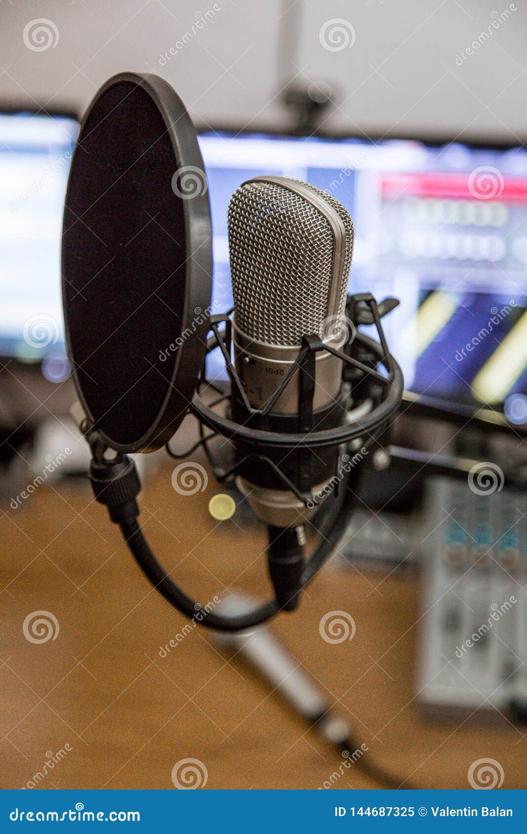 Microphone on the Music Studio. Stock Image - Image of media, concert ...