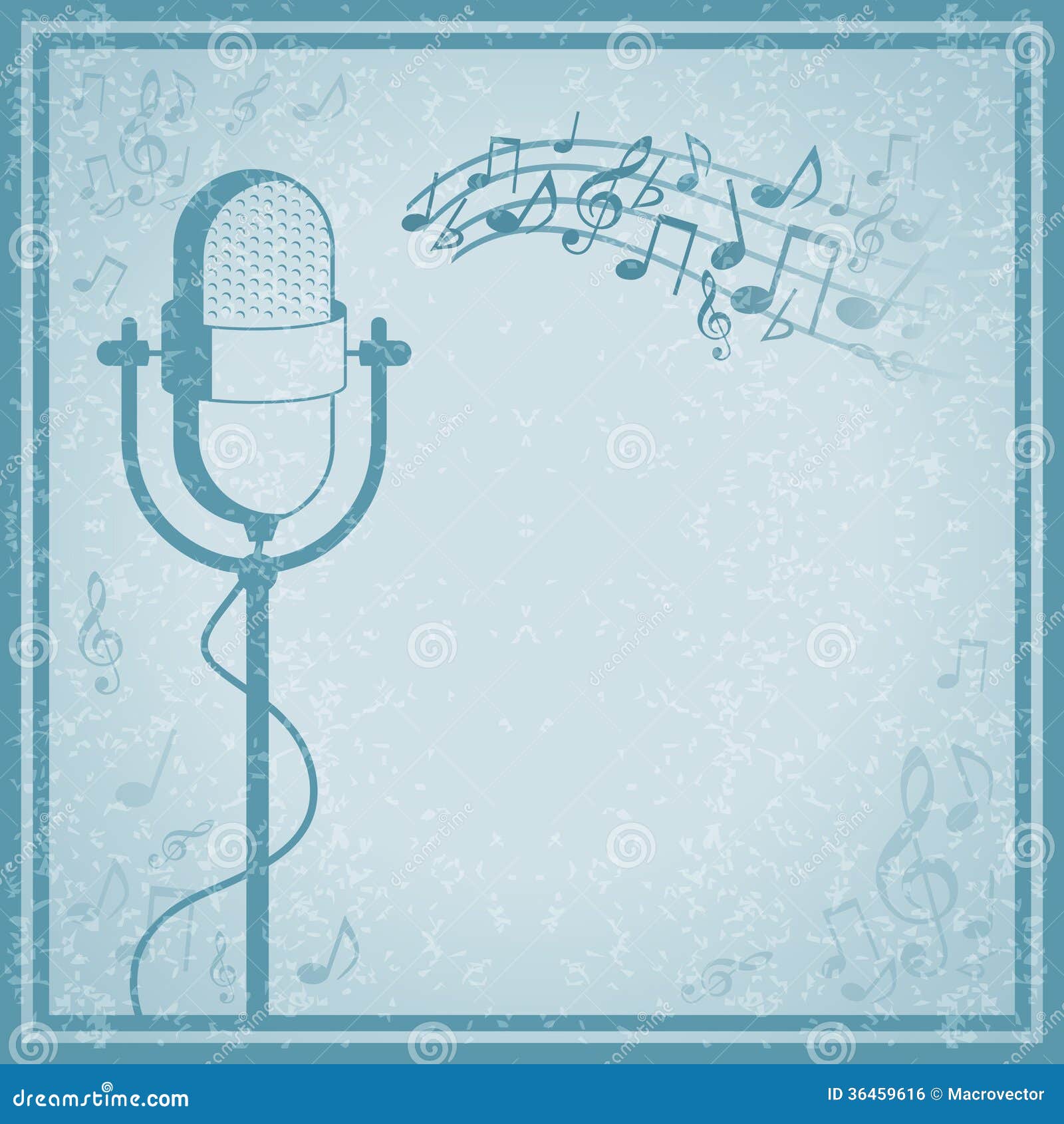 Microphone And Music Notes 3D Render Model Stock Image | CartoonDealer ...