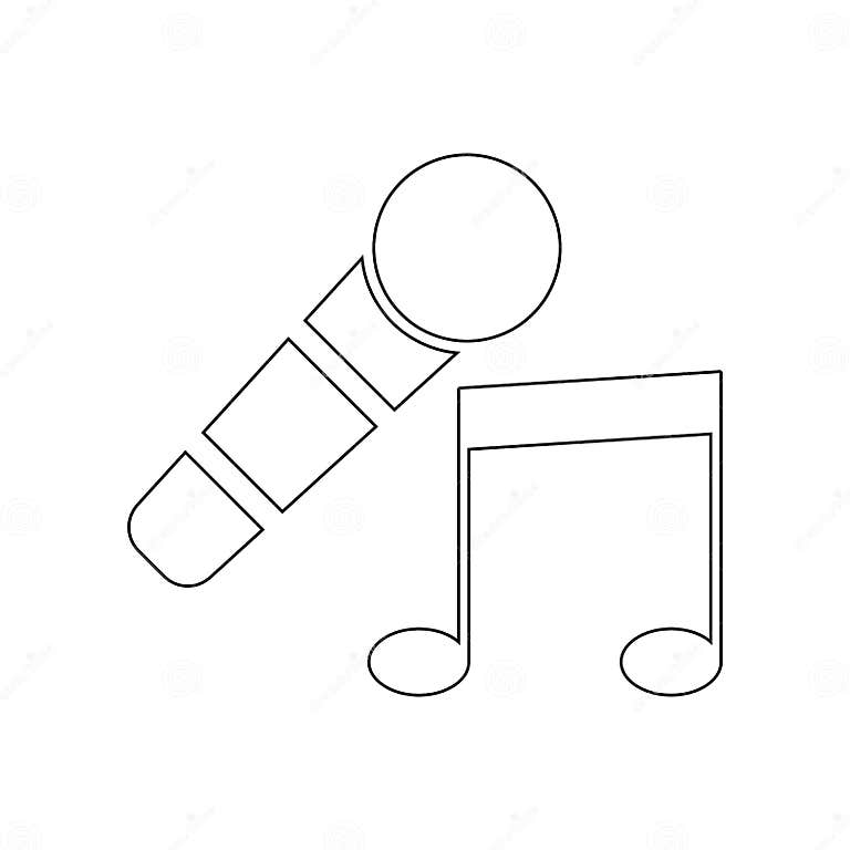 Microphone and Musical Note Icon. Element of Theatre for Mobile Concept ...