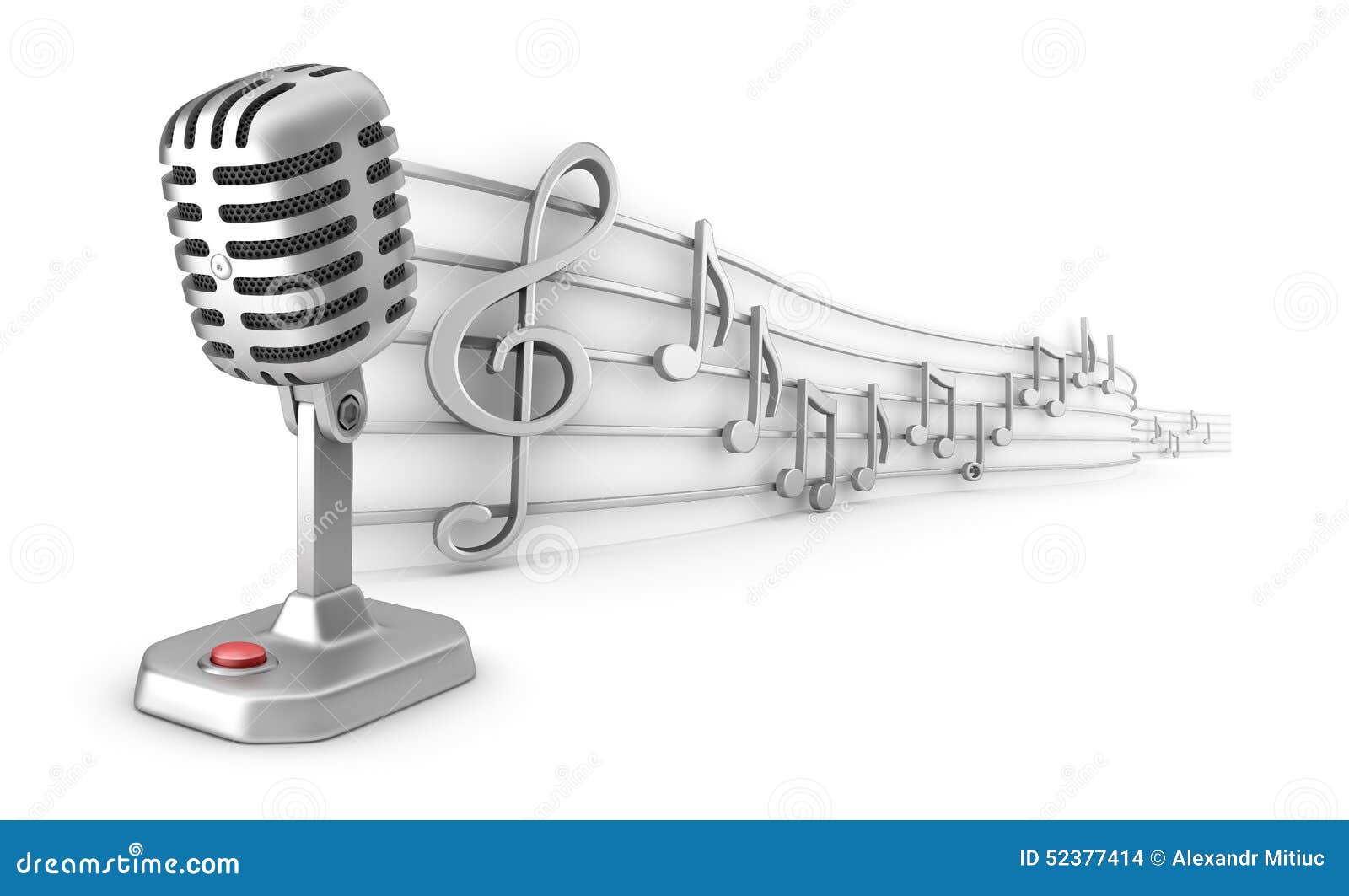 Clipart microphone and music notes