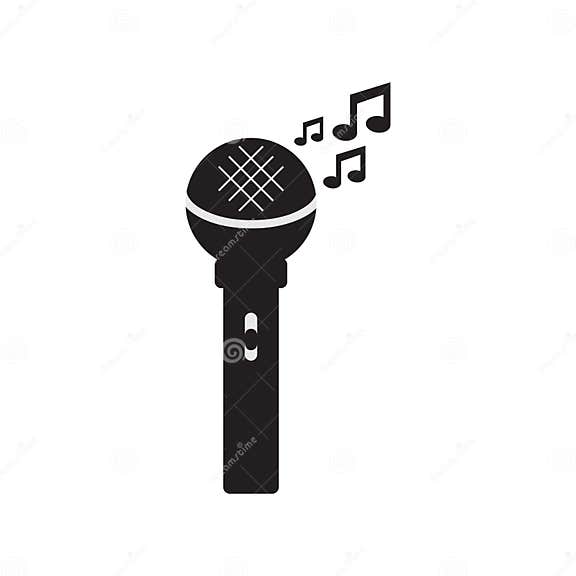 Microphone with Musical Notes. Vector Illustration Decorative Design ...