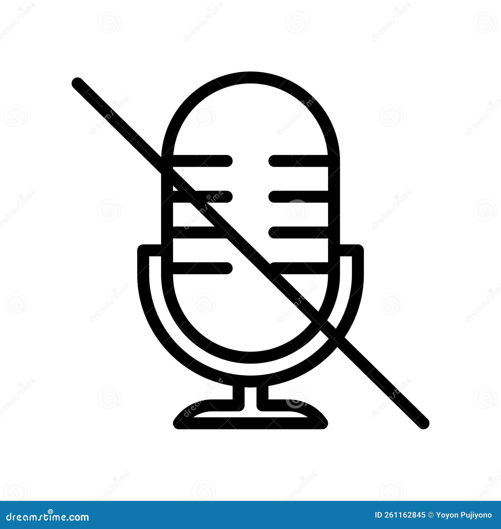 Microphone Mute Icon for Audio Silence Stock Vector - Illustration of ...