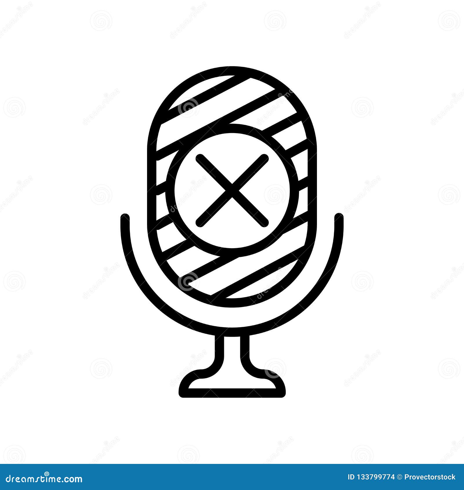 Microphone Mute Icon Vector Isolated on White Background, Microphone ...