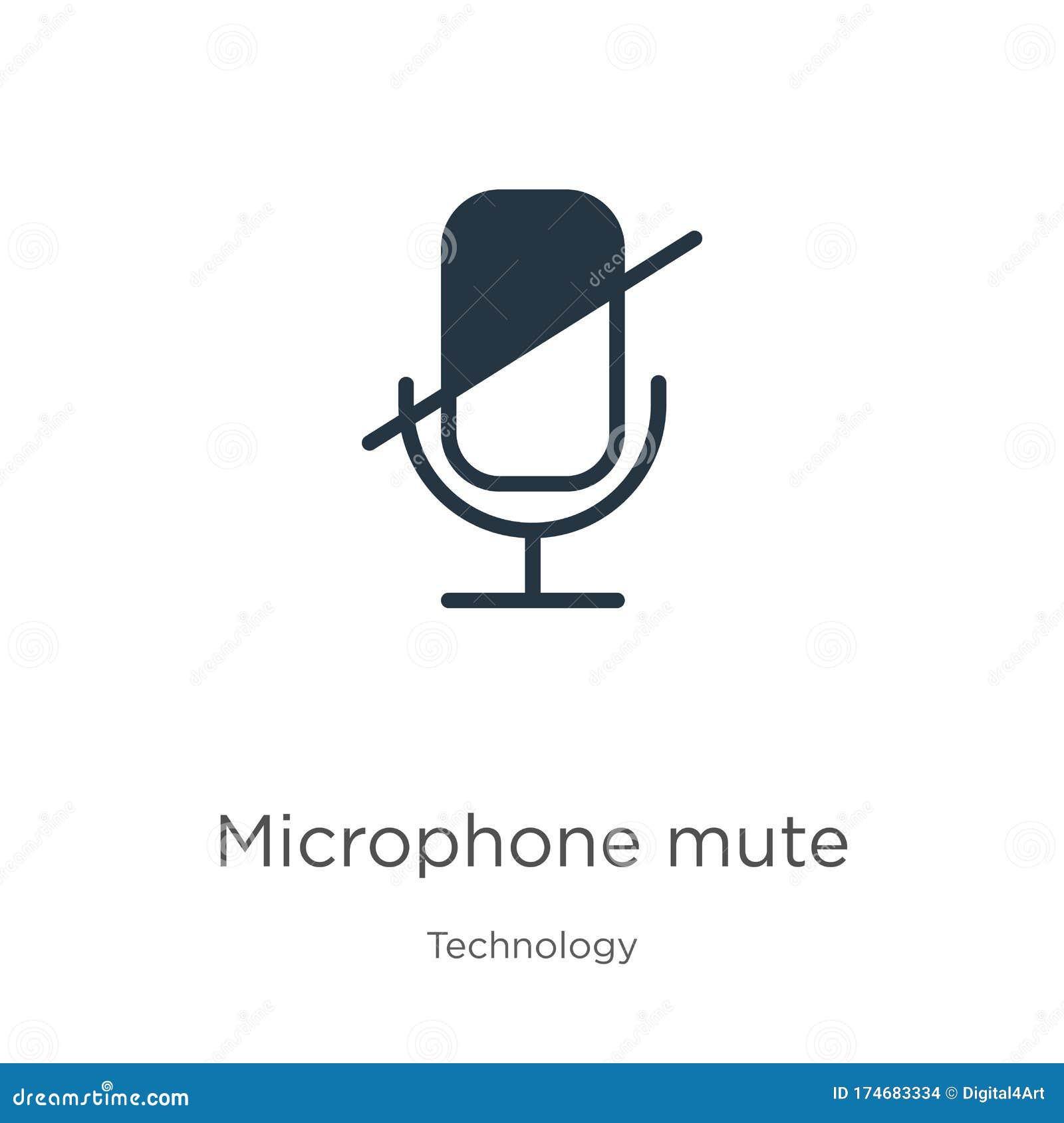 Microphone Mute Icon Vector. Trendy Flat Microphone Mute Icon from ...