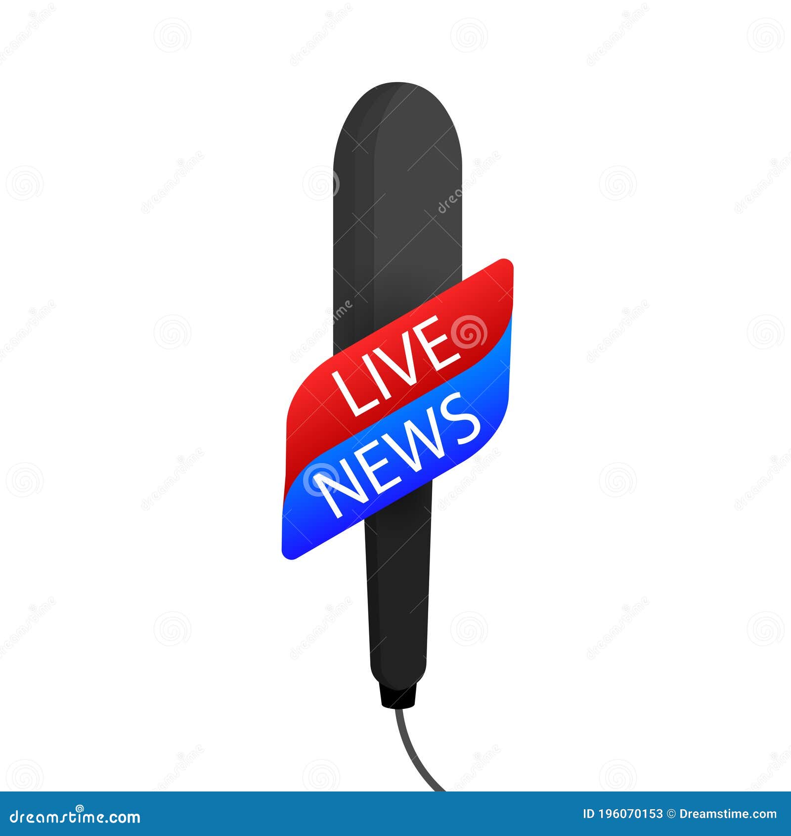 Microphone News. Reporter Journalism Concept in Flat Style Stock Vector ...