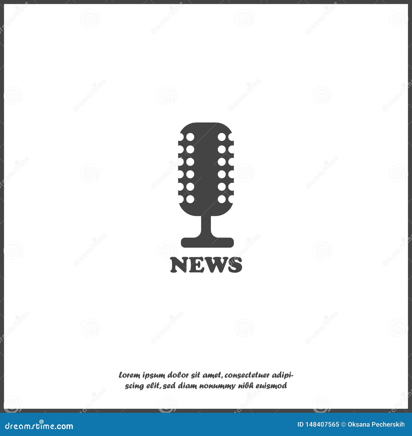 Microphone News Vector Icon on White Isolated Background. Layers ...