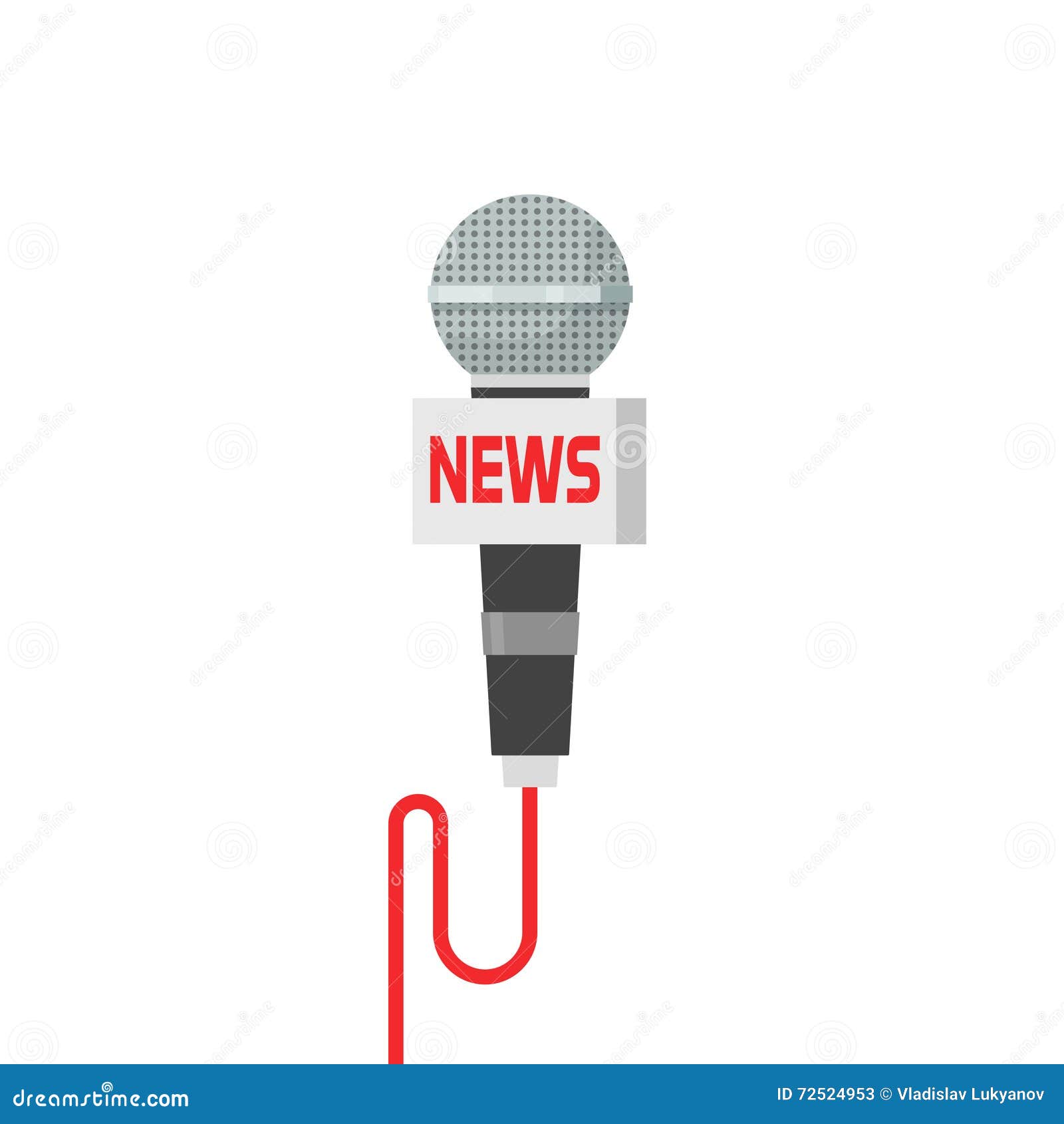 Microphone News. Television Icon Vector. Flat Modern Vector ...