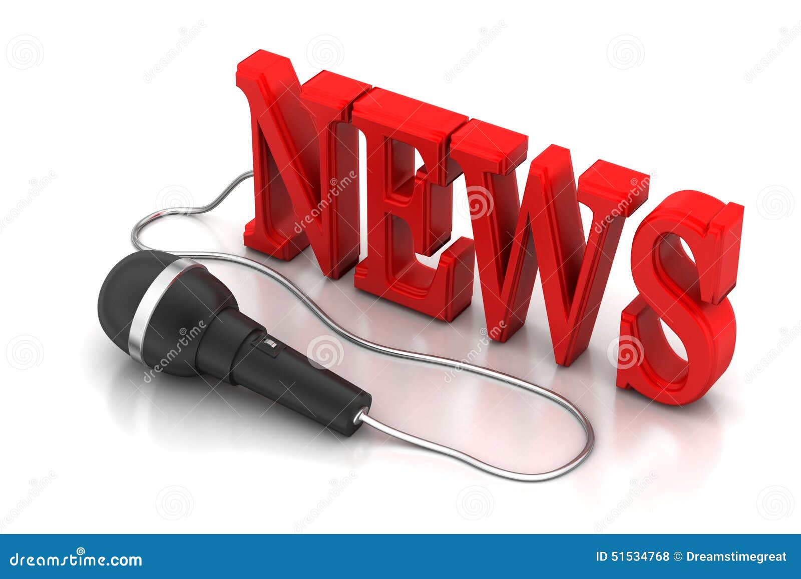 Microphone with news stock illustration. Illustration of idea - 51534768