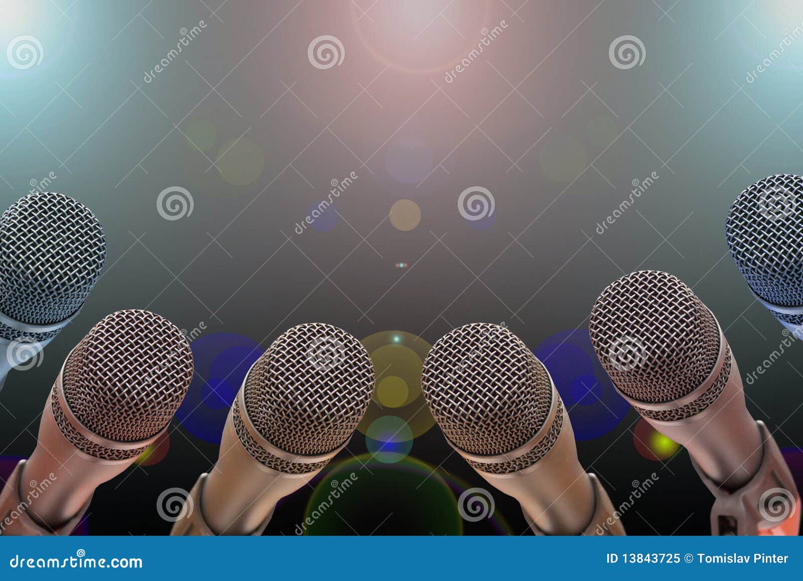 Microphone - night show stock illustration. Illustration of performer ...