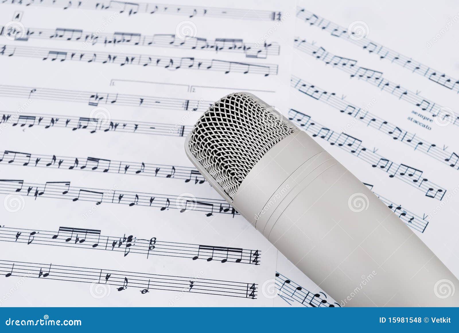 Microphone and notes stock photo. Image of metal, recording - 15981548
