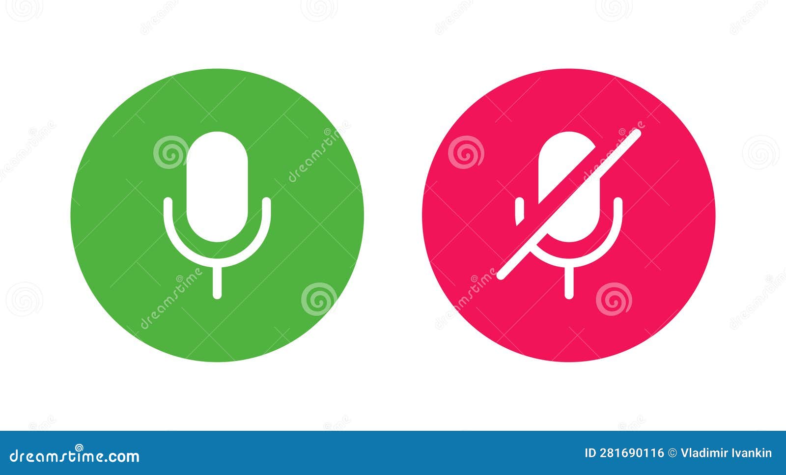 Microphone on/off Icon Interface Stock Vector - Illustration of mute ...