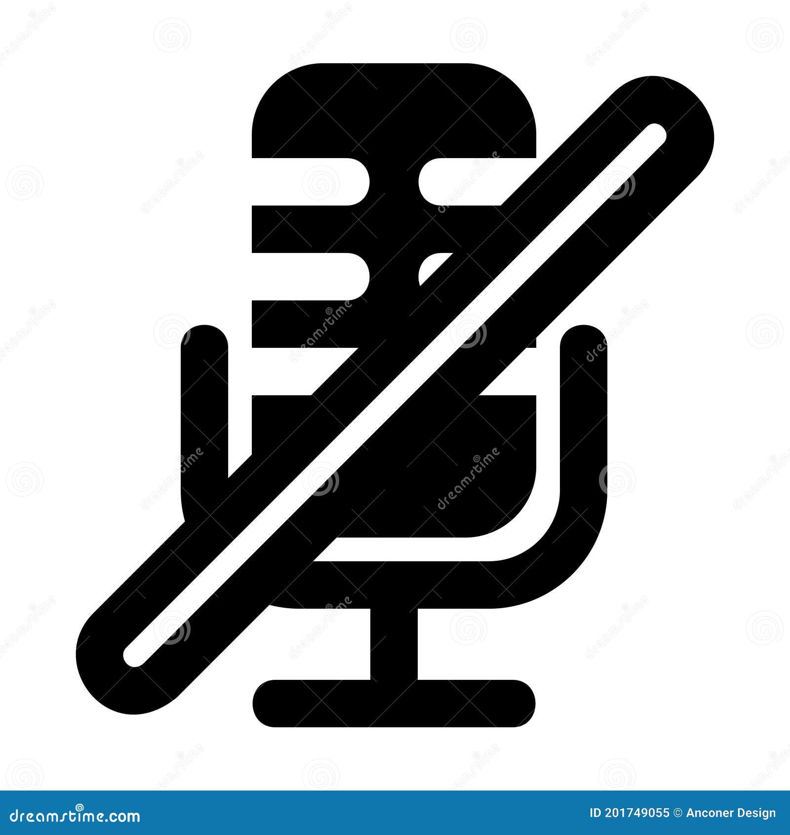Microphone Off Icon in Solid Style for Any Projects Stock Vector ...