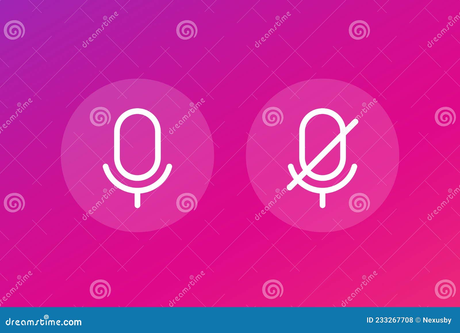 Microphone Off and on, Line Vector Icons Stock Vector - Illustration of ...