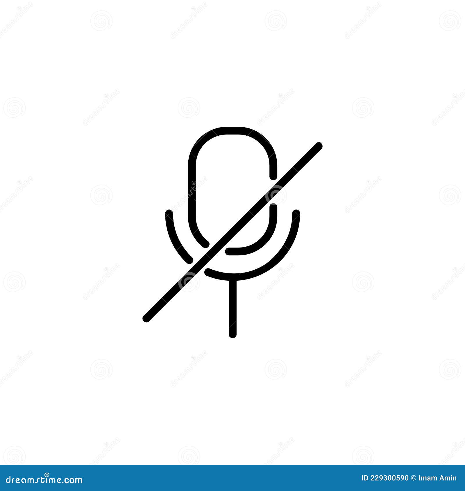 Microphone Off Technology Monoline Symbol Icon Logo for Graphic Design ...
