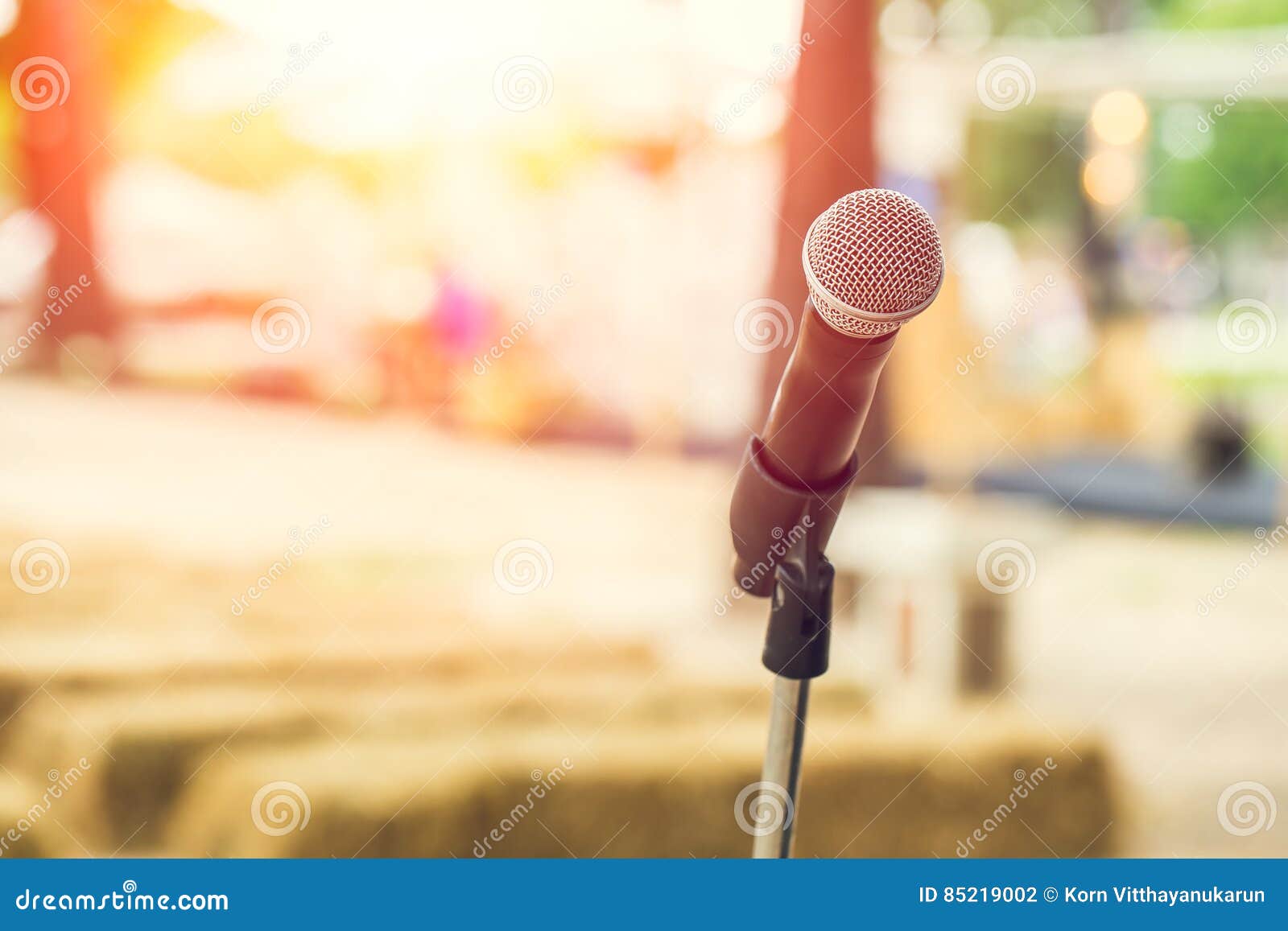 Microphone in outdoor stock photo. Image of morning, entertainment ...