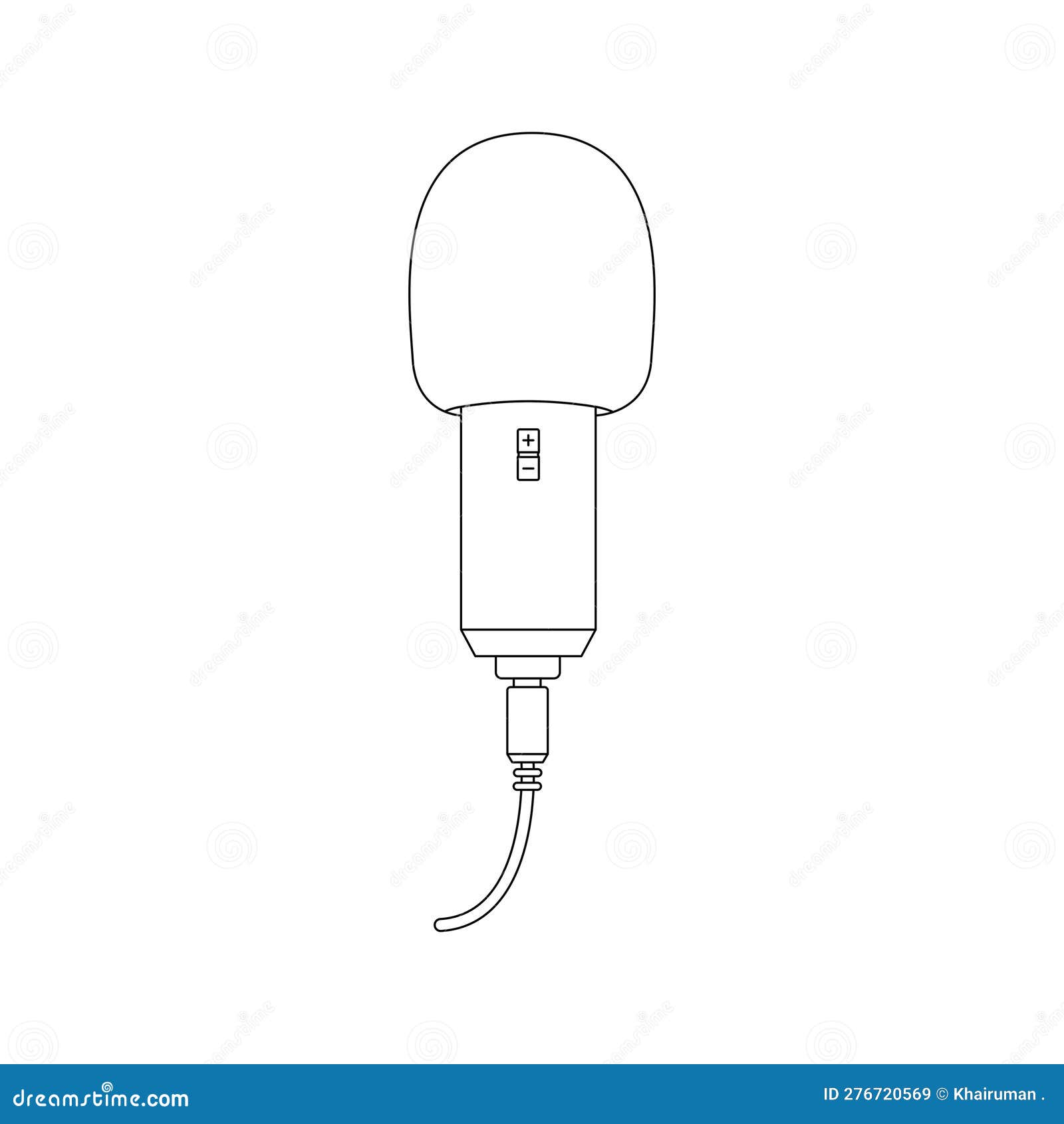 Microphone Outline Icon Illustration on Isolated White Background Stock ...