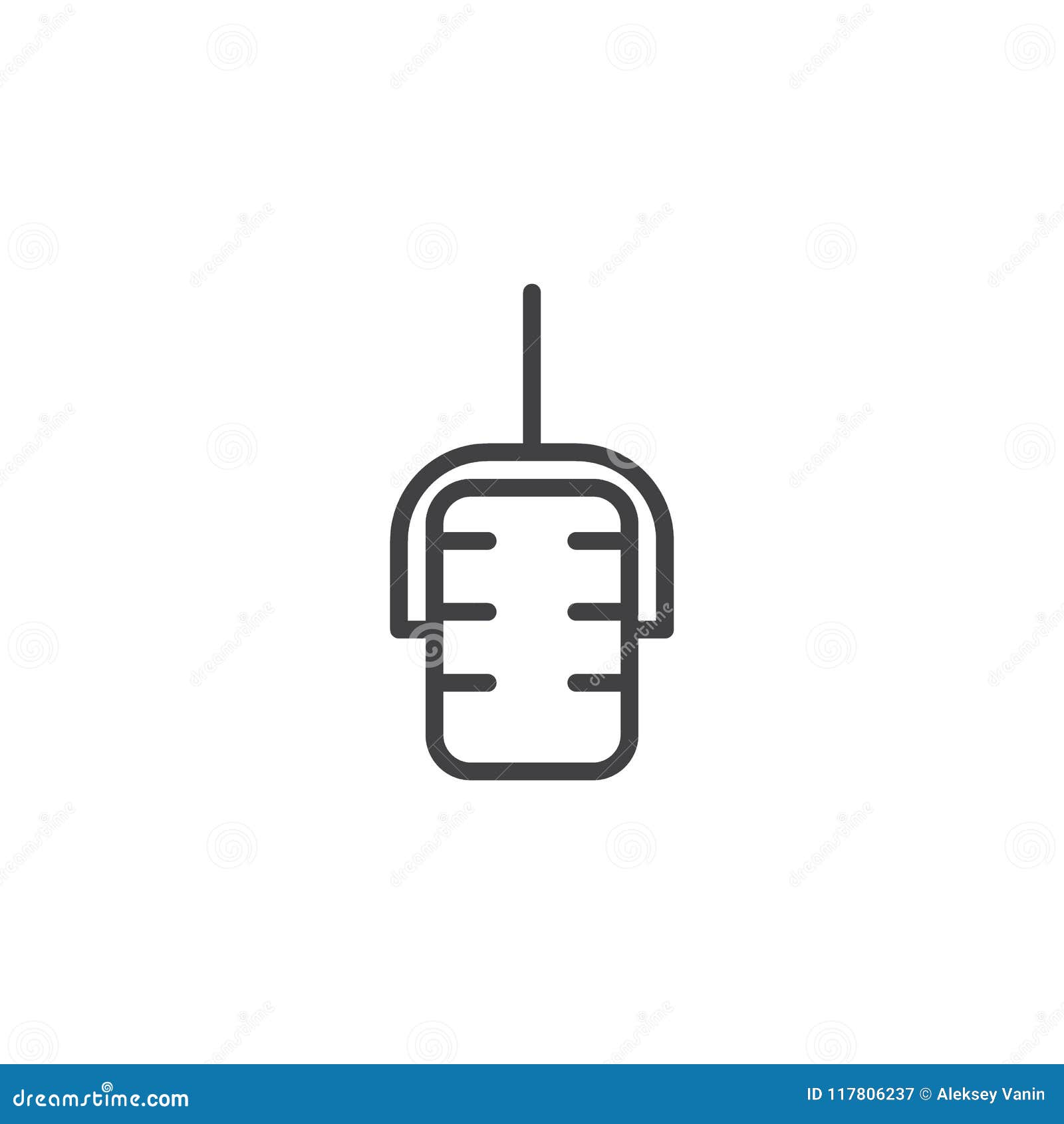 Microphone outline icon stock vector. Illustration of sound - 117806237
