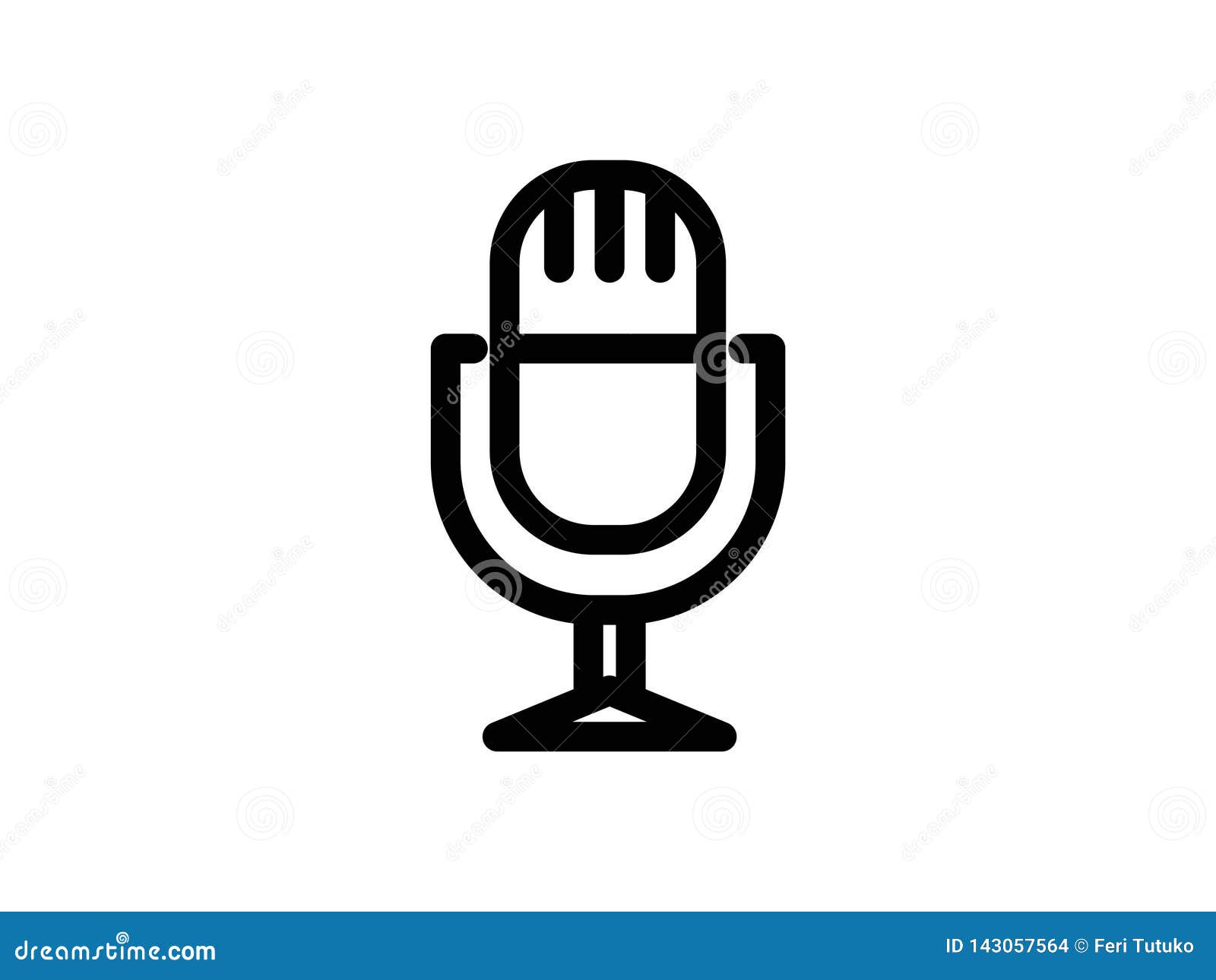 Microphone Outline Vector Icon Stock Illustration - Illustration of ...