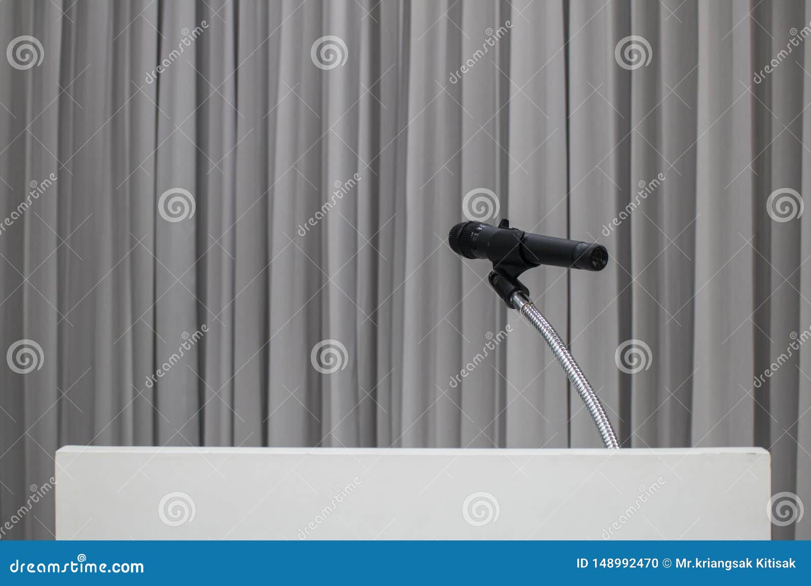 Microphone Placed on the Table in the Meeting Room with Copy Space ...