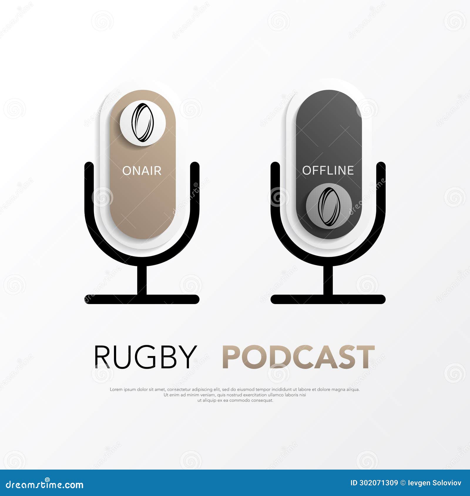 Microphone podcast rugby stock vector. Illustration of speech - 302071309