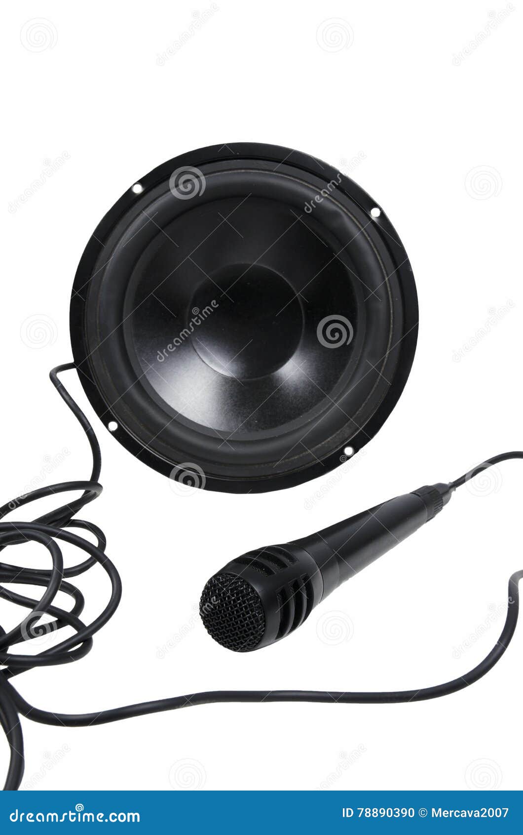 Microphone and a Powerful Speaker. Stock Photo - Image of audio, record ...
