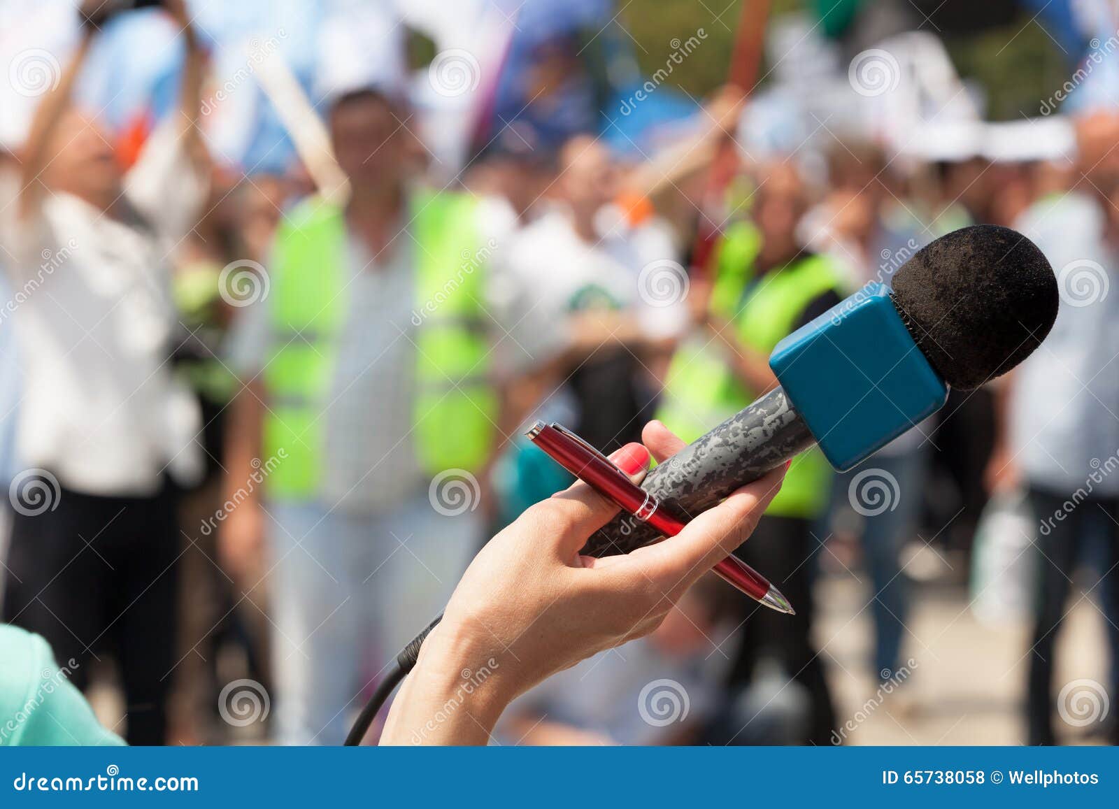 Microphone. Public Demonstration. Stock Photo - Image of elections ...