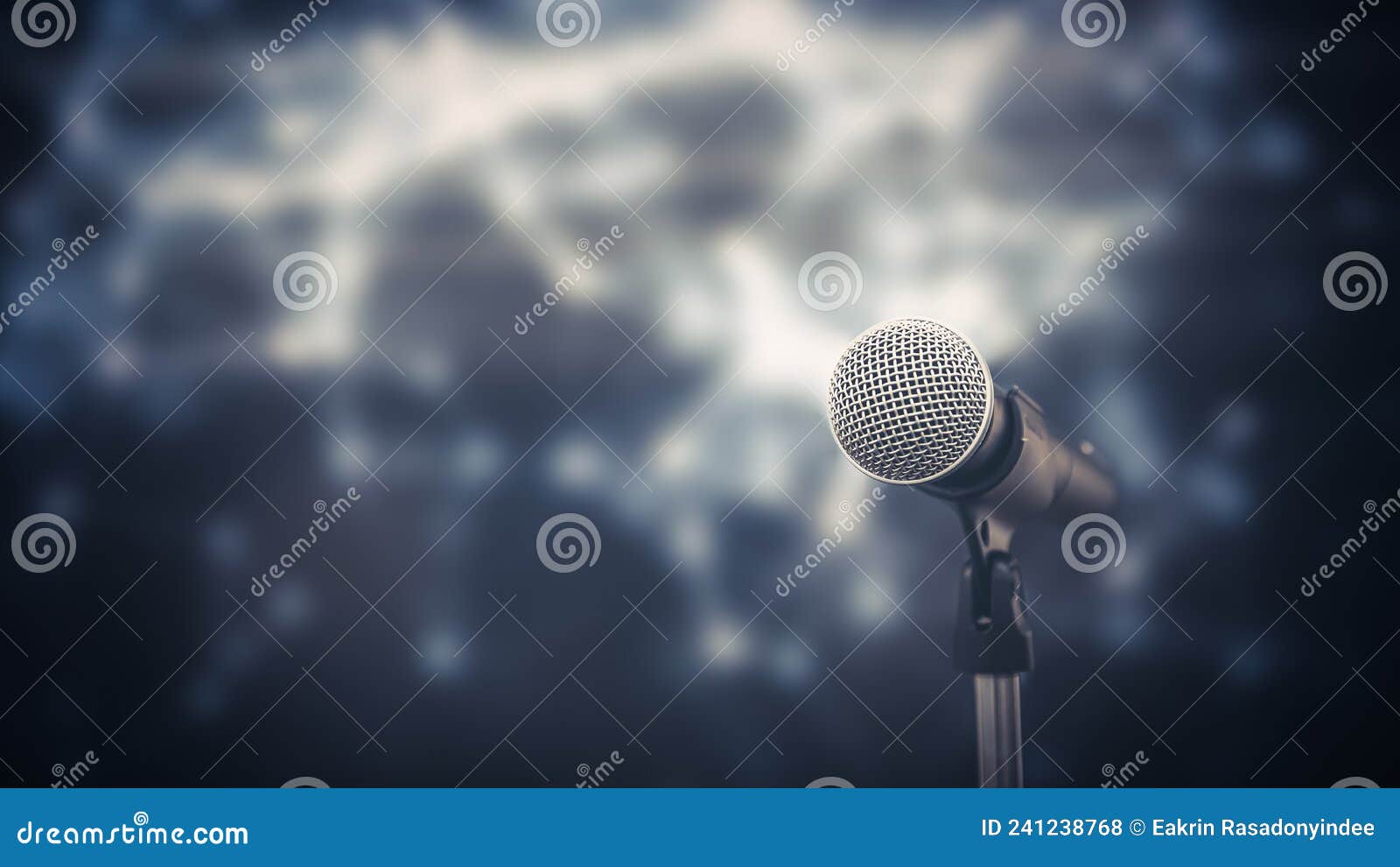Close Up Microphone on Stand for Speaker Speech Presentation Stage ...