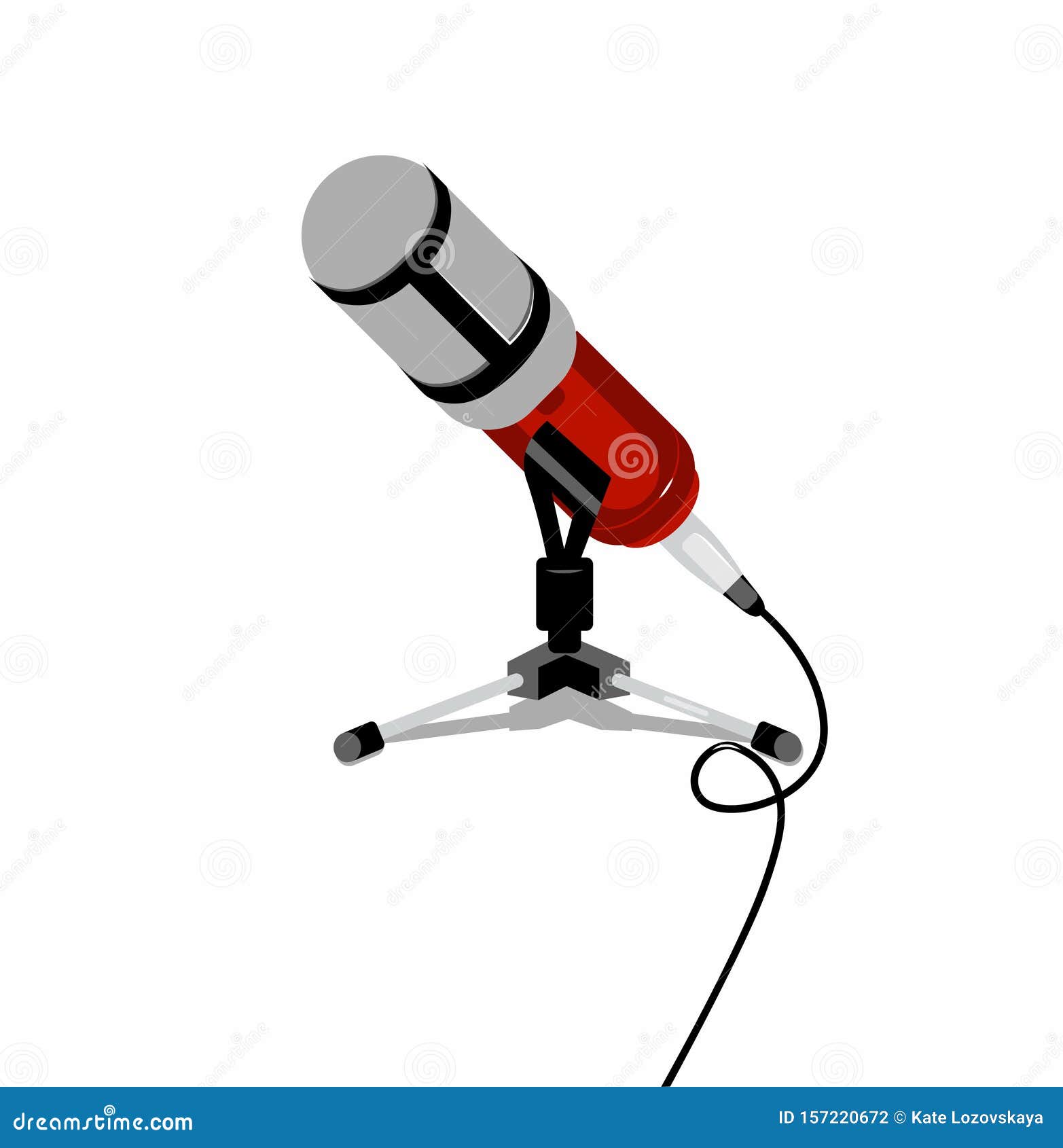 Microphone Radio Studio Microphone En Direct Illustration Vectorielle ...