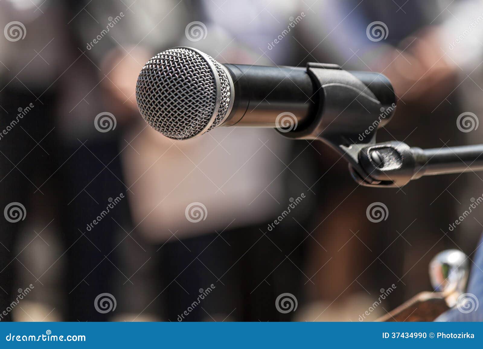 Microphone at a Rally Closeup Stock Photo - Image of elect, businessman ...