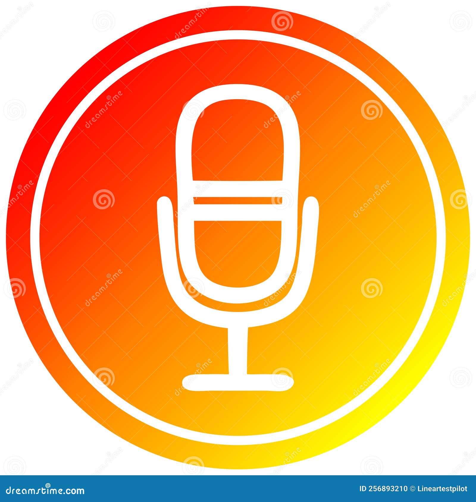 Microphone Recording Circular In Hot Gradient Spectrum Picture. Image ...