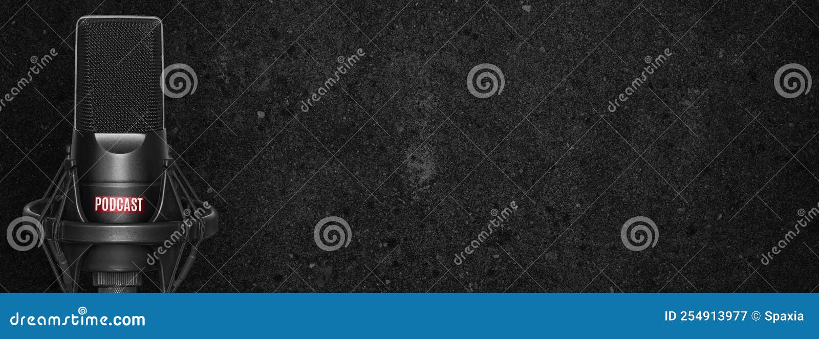 Microphone for Recording Podcasts Banner Stock Image - Image of show ...