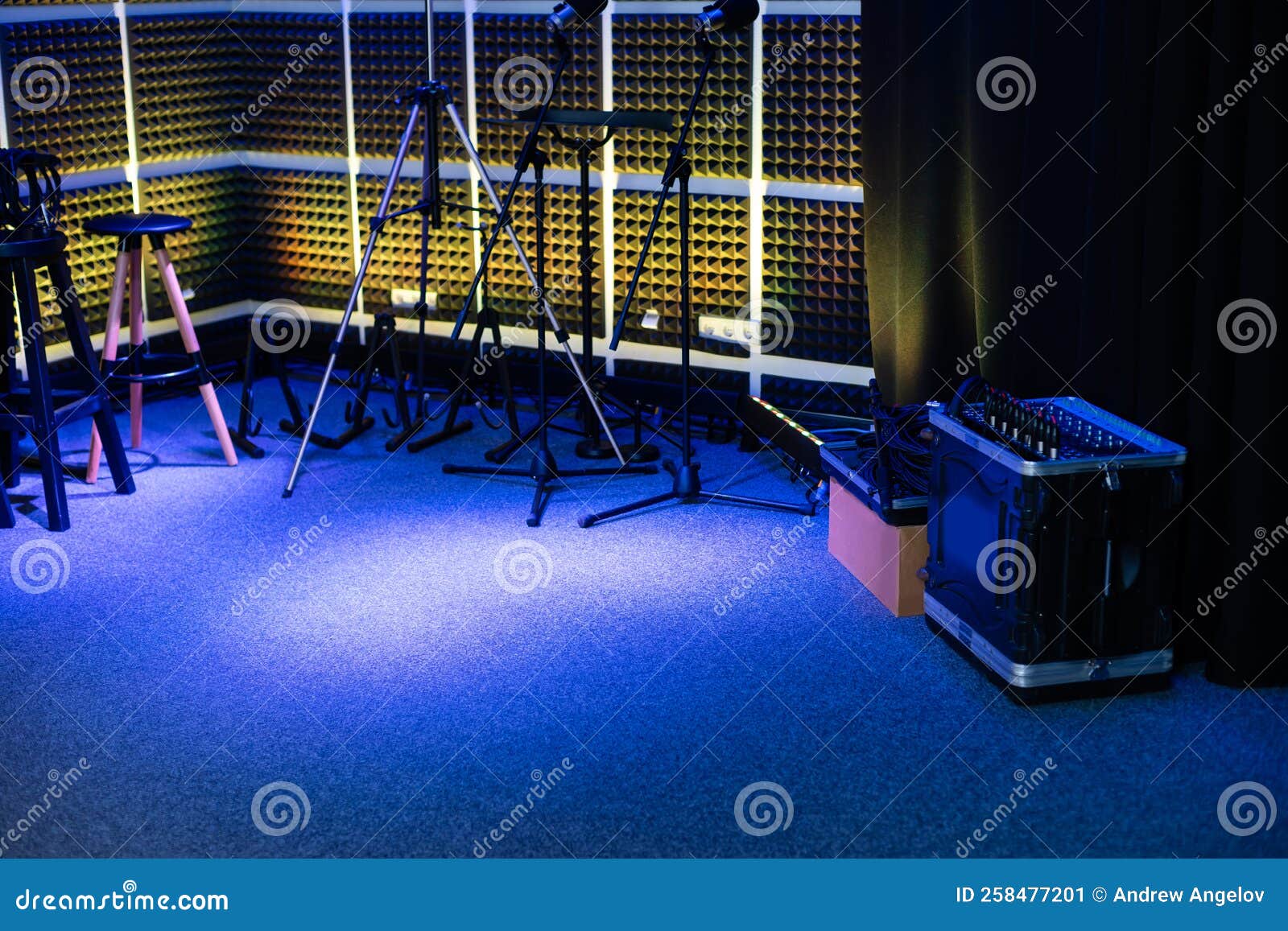 Microphone in a Recording Studio Stock Image - Image of editing ...