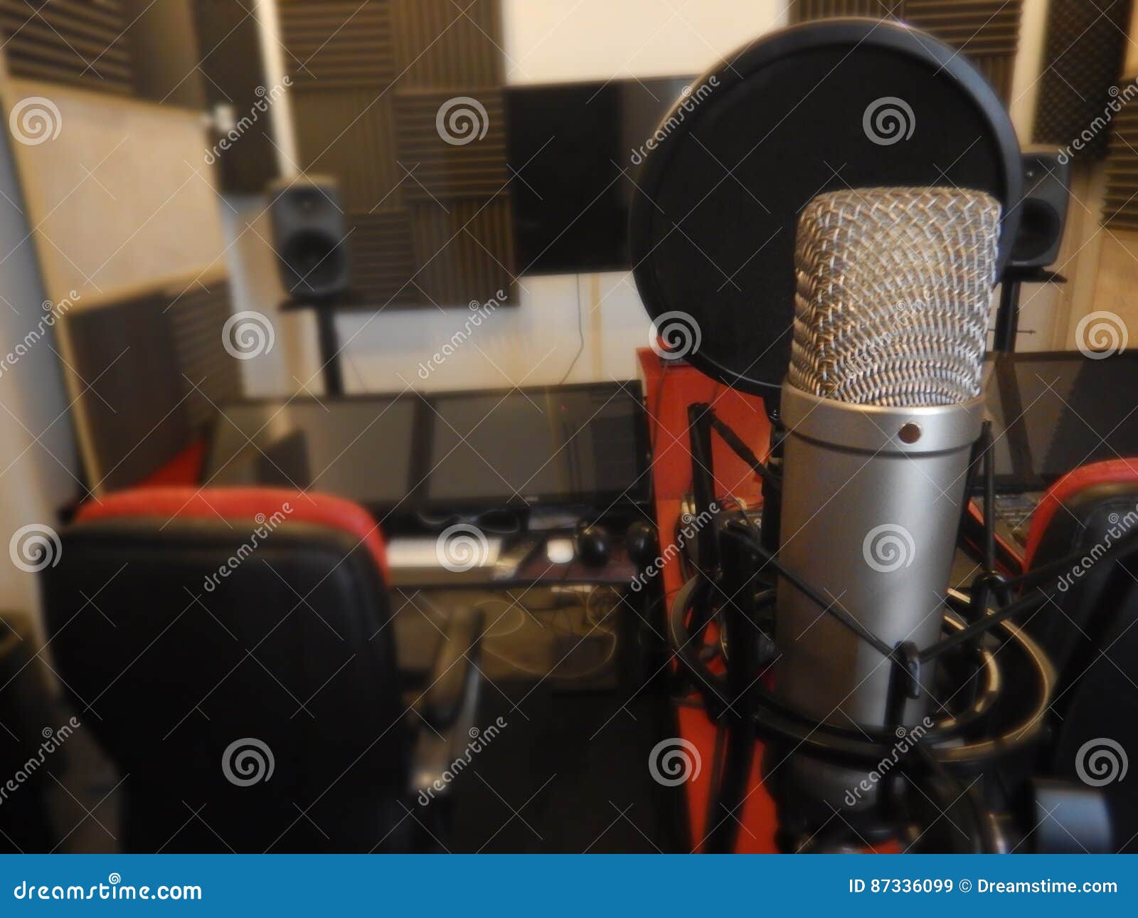 Microphone in a Recording Studio Musical Instrument Stock Image - Image ...
