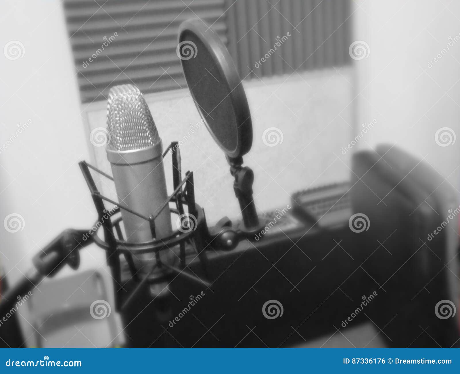 Microphone in a Recording Studio Musical Instrument Stock Photo - Image ...