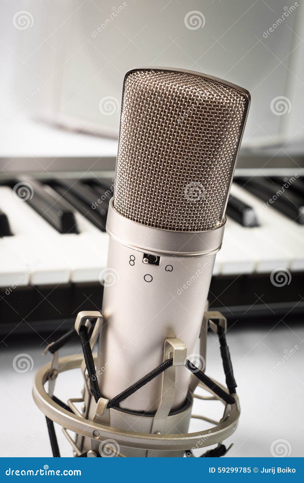Microphone in Recording Studio on a White Background. Stock Image ...
