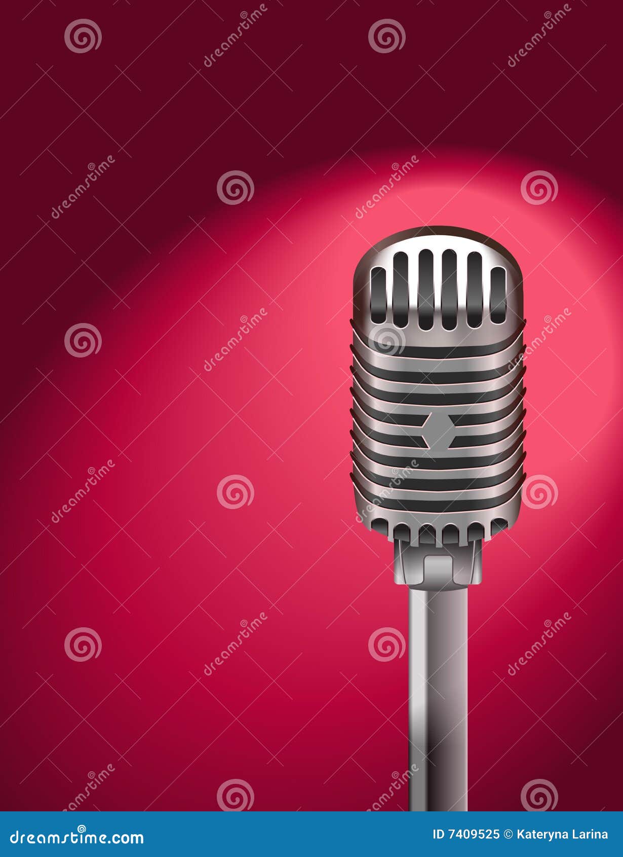 Microphone on red stock vector. Illustration of theatrical - 7409525
