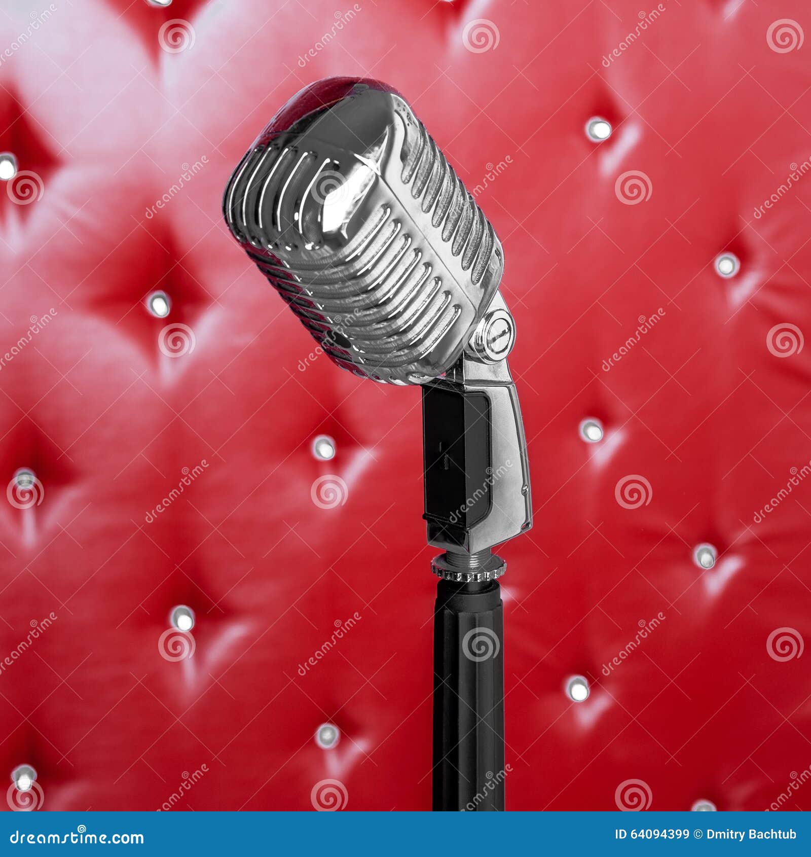Microphone on Red Background Stock Image - Image of party, recording ...