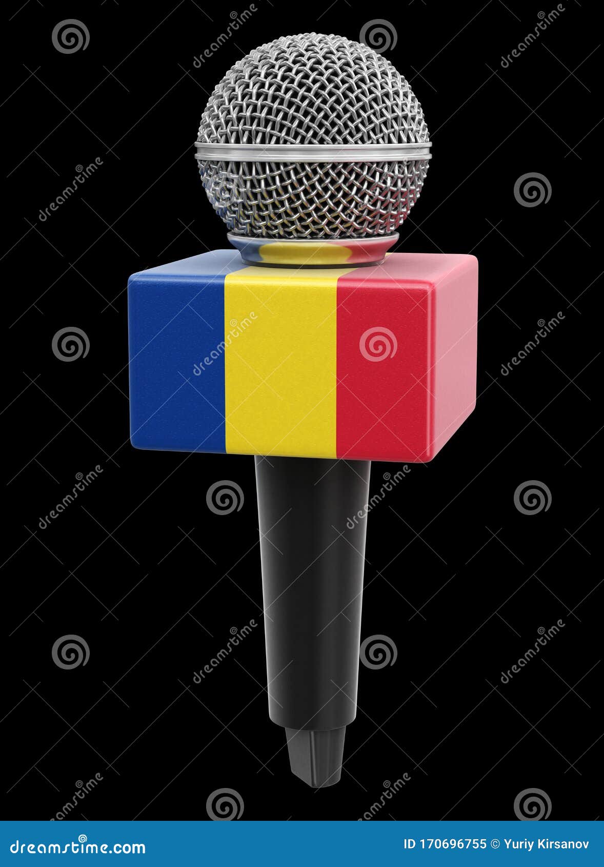 Microphone and Romanian Flag. Image with Clipping Path Stock ...