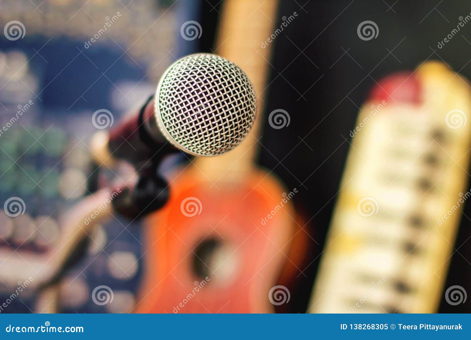 Microphone in Room with Recording Device Stock Image - Image of media ...