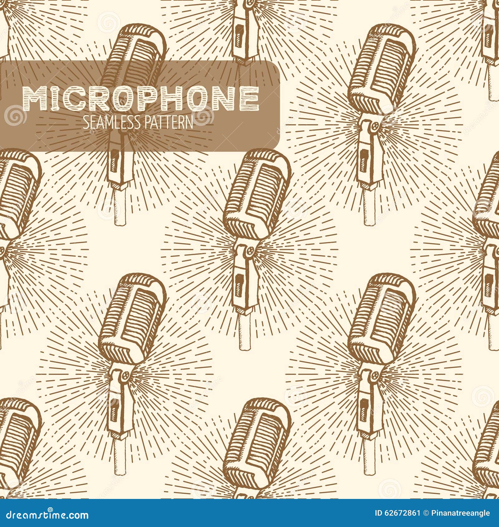 Microphone Seamless Pattern Stock Vector - Illustration of decoration ...