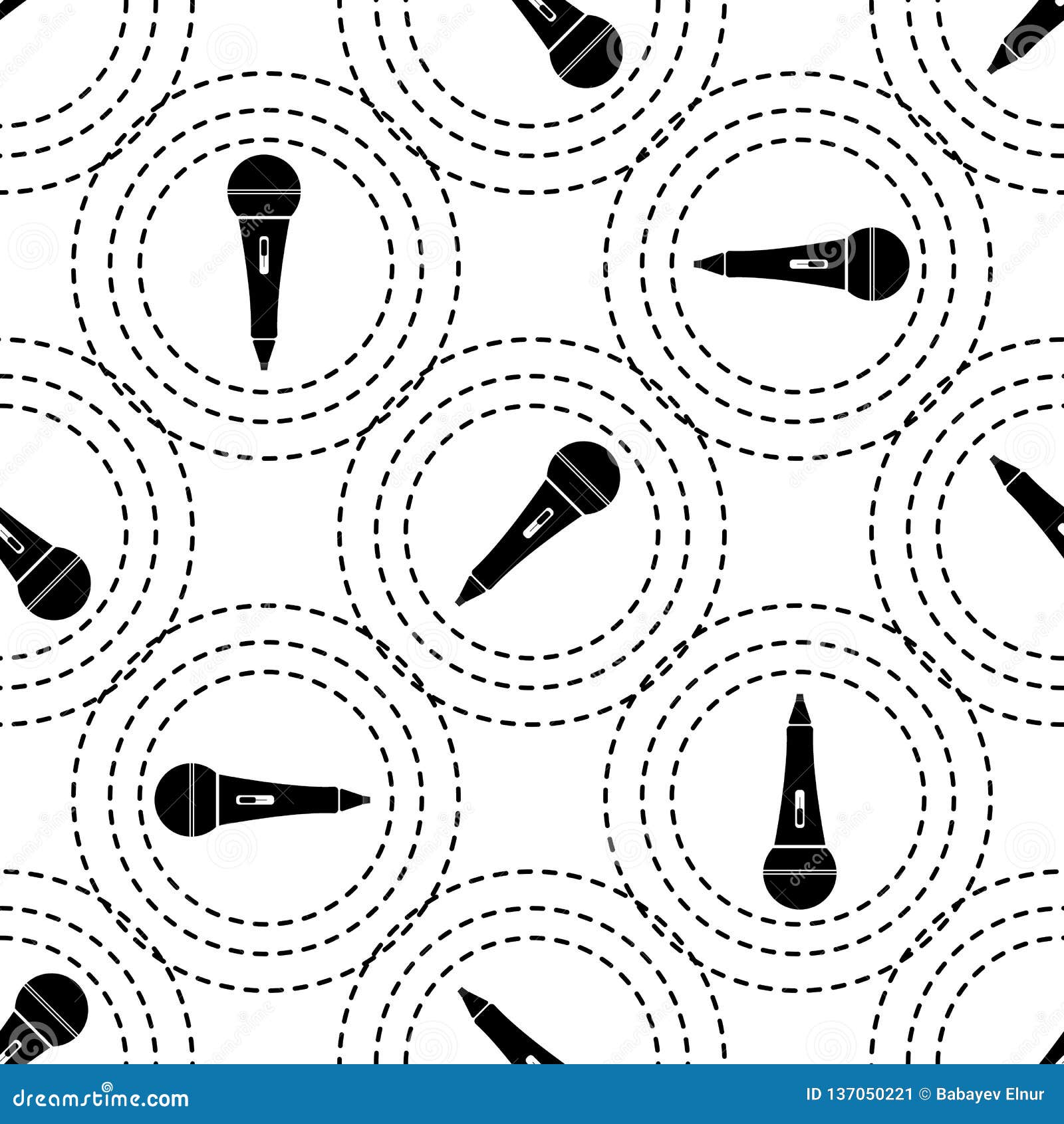 Microphone Seamless Pattern on White Background. Eps10 Stock ...